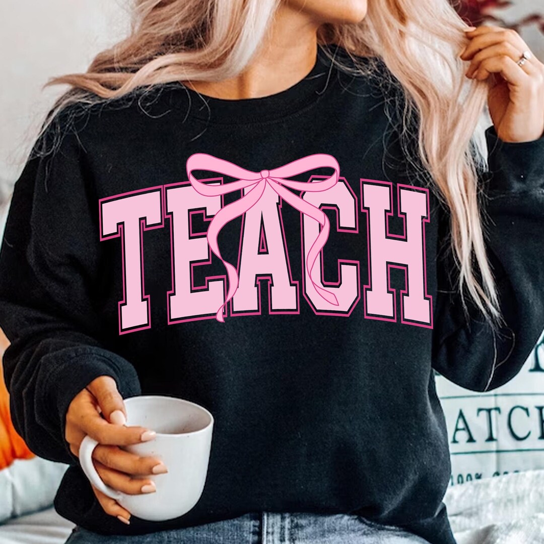 Coquette Teach PNG, Bow Teacher Png, Bows Teach PNG, Varsity Teach Png ...