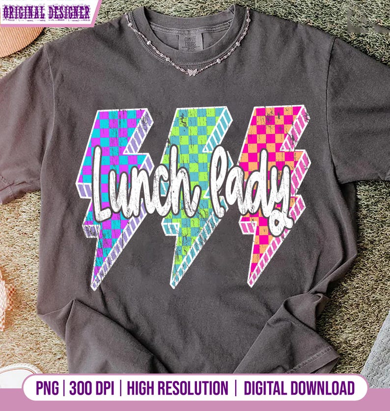 Lunch Lady Png Lightning Bolt School Lunch Lady Png, Back to School Png ...