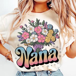 Floral Nana Png, Nana Flower Png, Nana Coquette Bow Png, Nana Floral, Colorful Nana Groovy Png ...