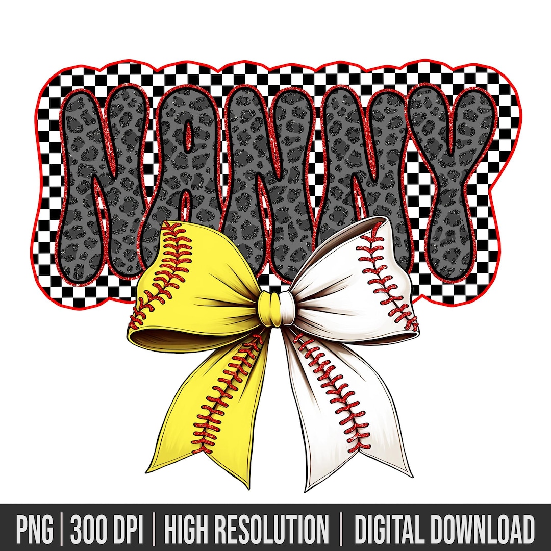 Softball Baseball Nanny PNG, Team Spirit, Softball Baseball Bow Design ...