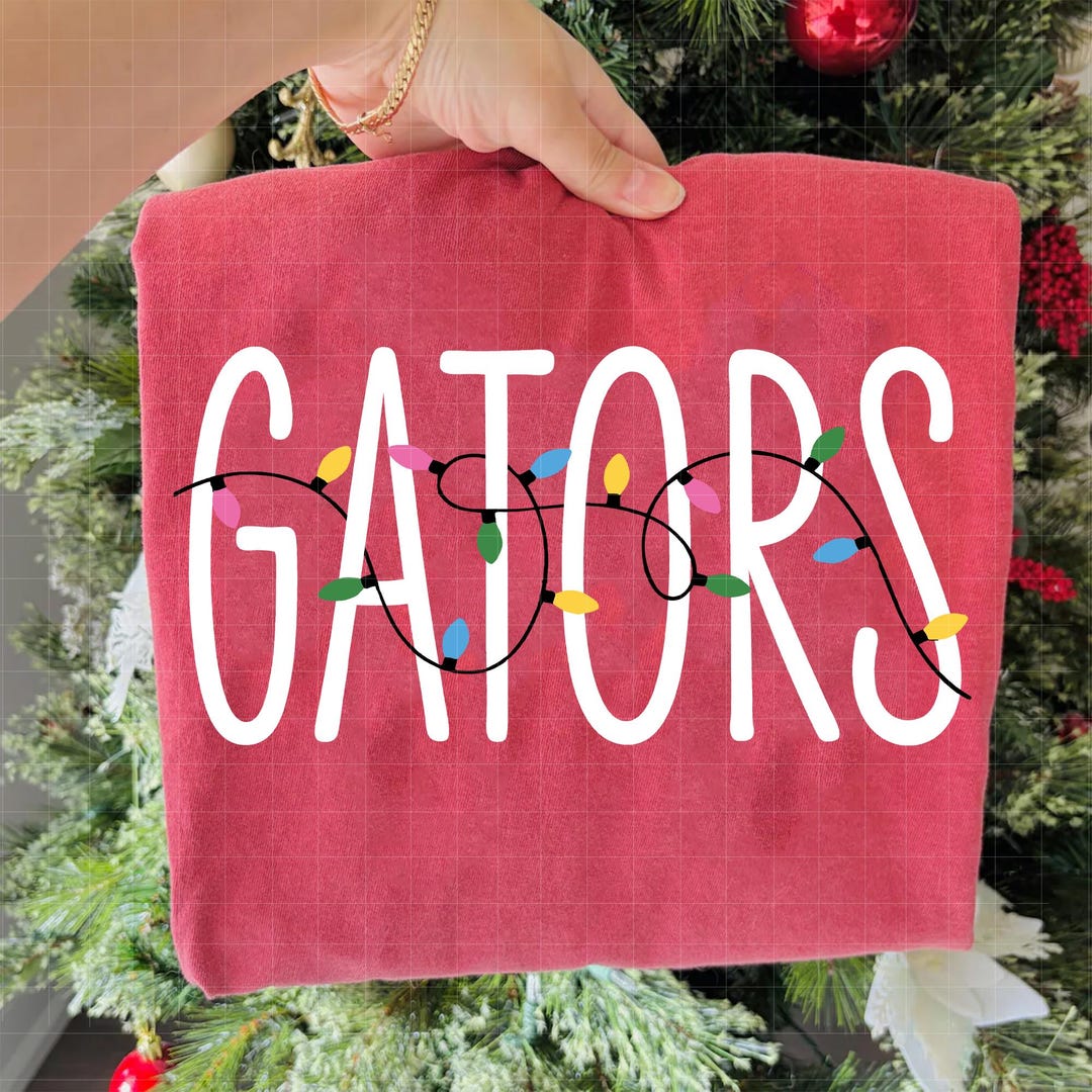 Gators Christmas PNG, School Mascot Holiday Lights Sublimation, Team ...