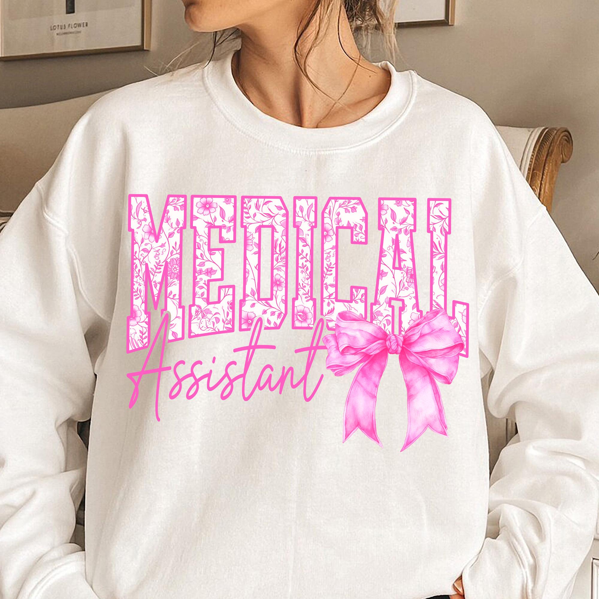 Digital Png File Medical Assistant Floral Toile Pink Water Color ...