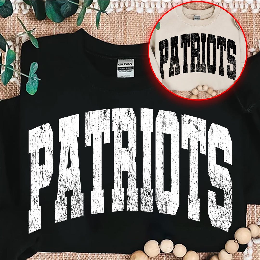 Patriots Png, Patriots Retro Typography Distressed School Spirit PNG ...