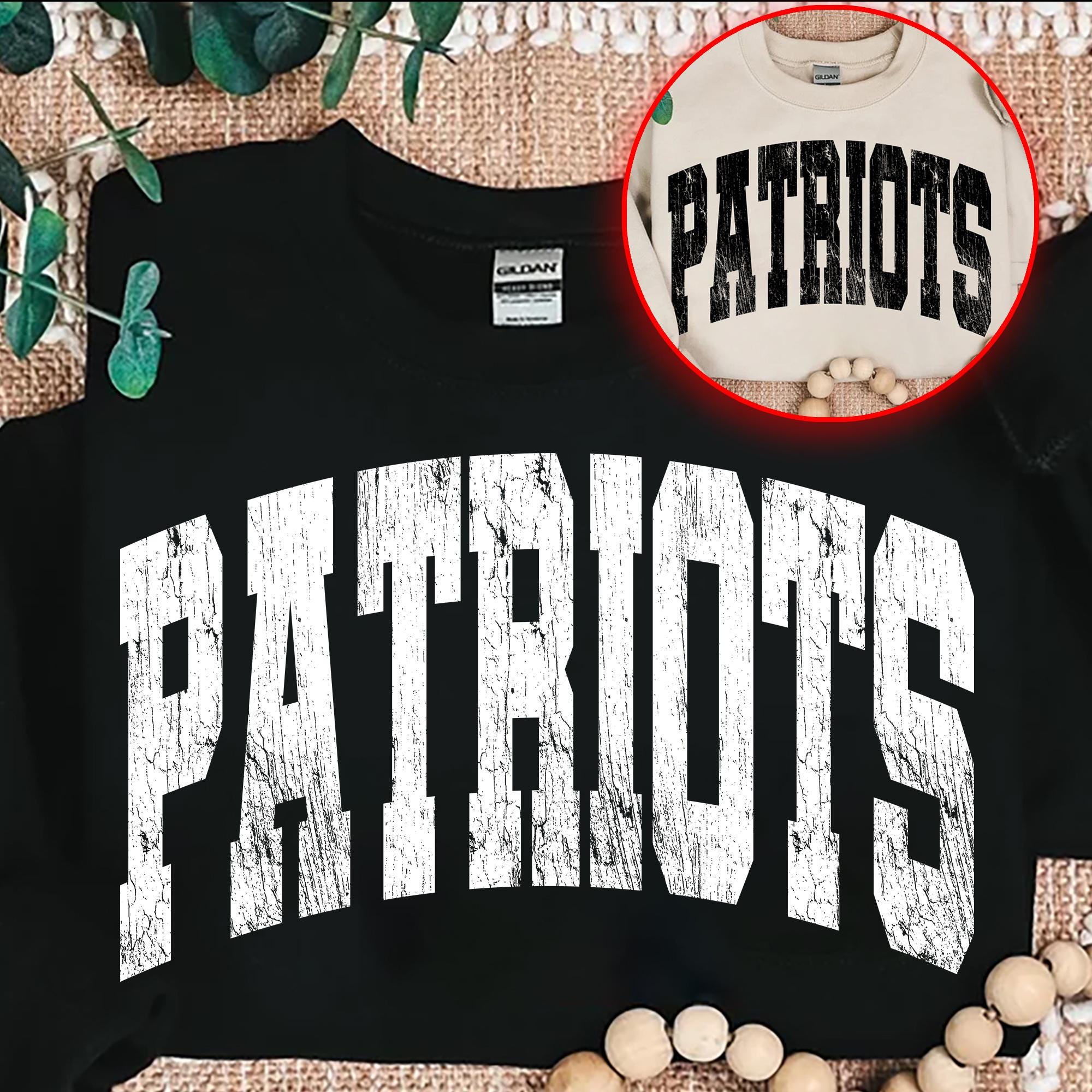 Patriots Png, Patriots Retro Typography Distressed School Spirit PNG ...