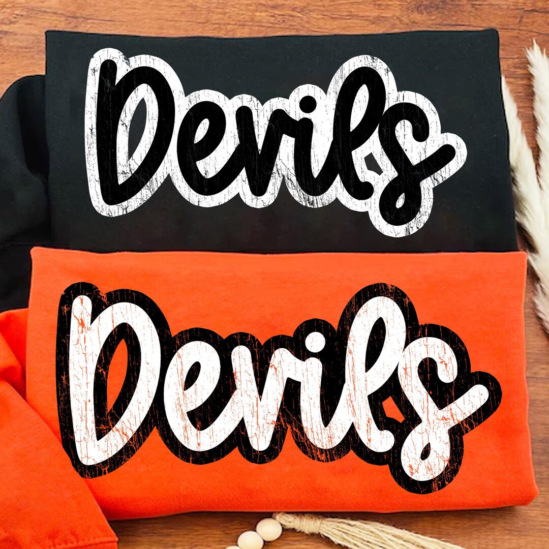 Devils Png, Devils Retro Typography Distressed School Spirit PNG ...