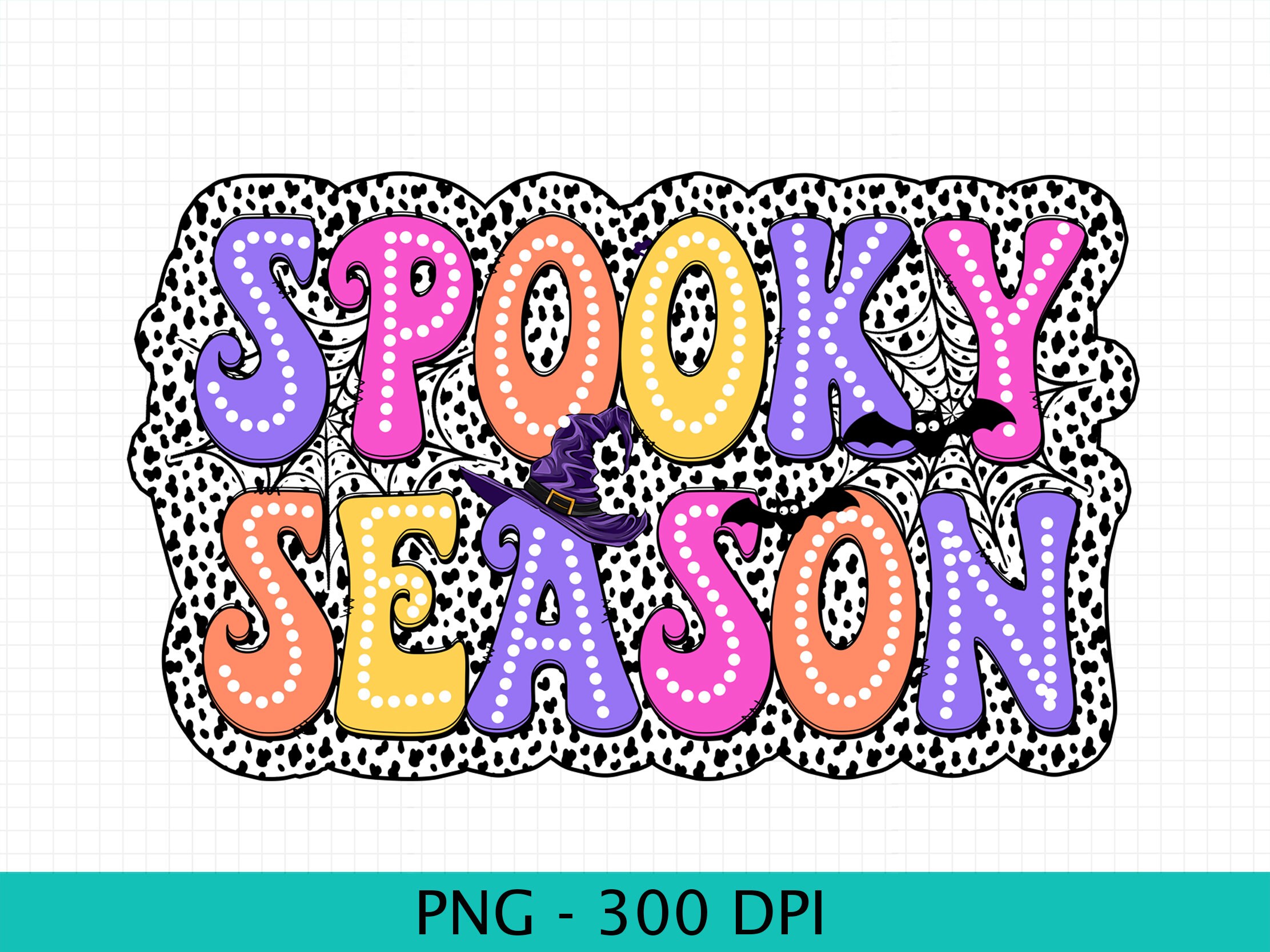 Retro Spooky Season Png, Doodle Dots Spooky Season Png, Halloween Png ...