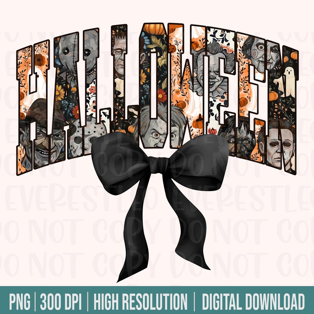 Retro Halloween Coquette Bow PNG Horror Movie Png Horror Halloween ...