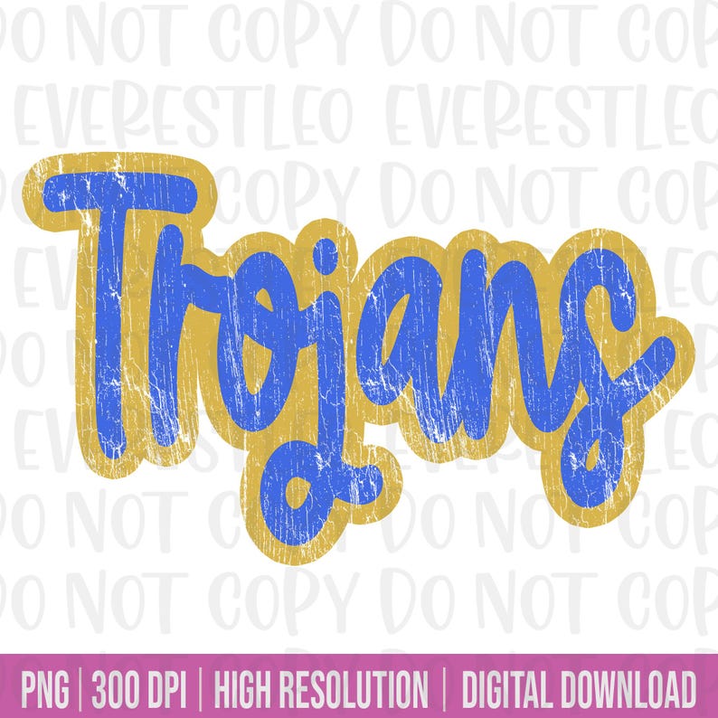 Trojans Png, Trojans Retro Typography Distressed School Spirit PNG ...