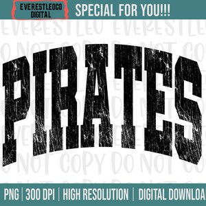 Pirates Png, Pirates Retro Typography Distressed School Spirit PNG ...