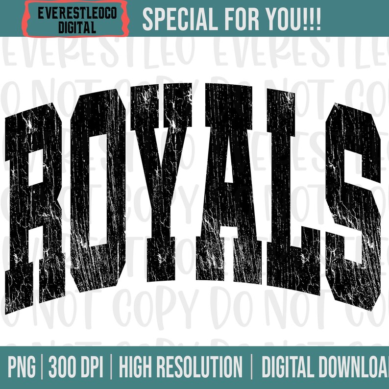 Royals Png, Royals Retro Typography Distressed School Spirit PNG ...