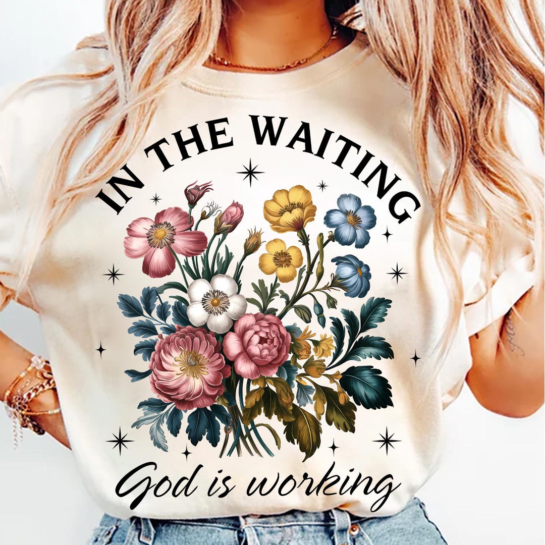 In the Waiting God is Working Png, Vintage Floral Christian PNG ...