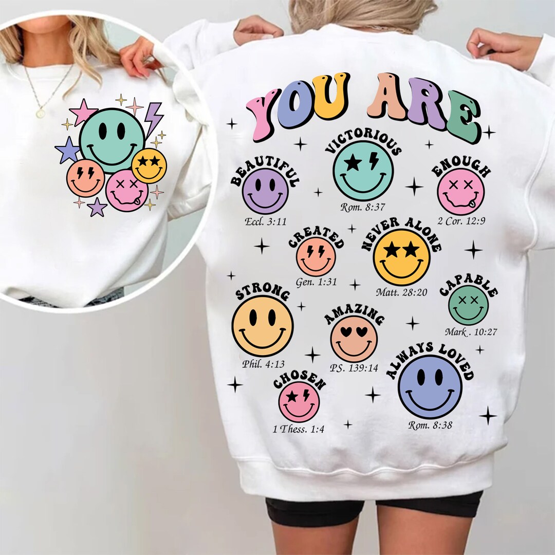 You Are Bible Verse Png, Christian Sublimation Design, Retro Smiley ...