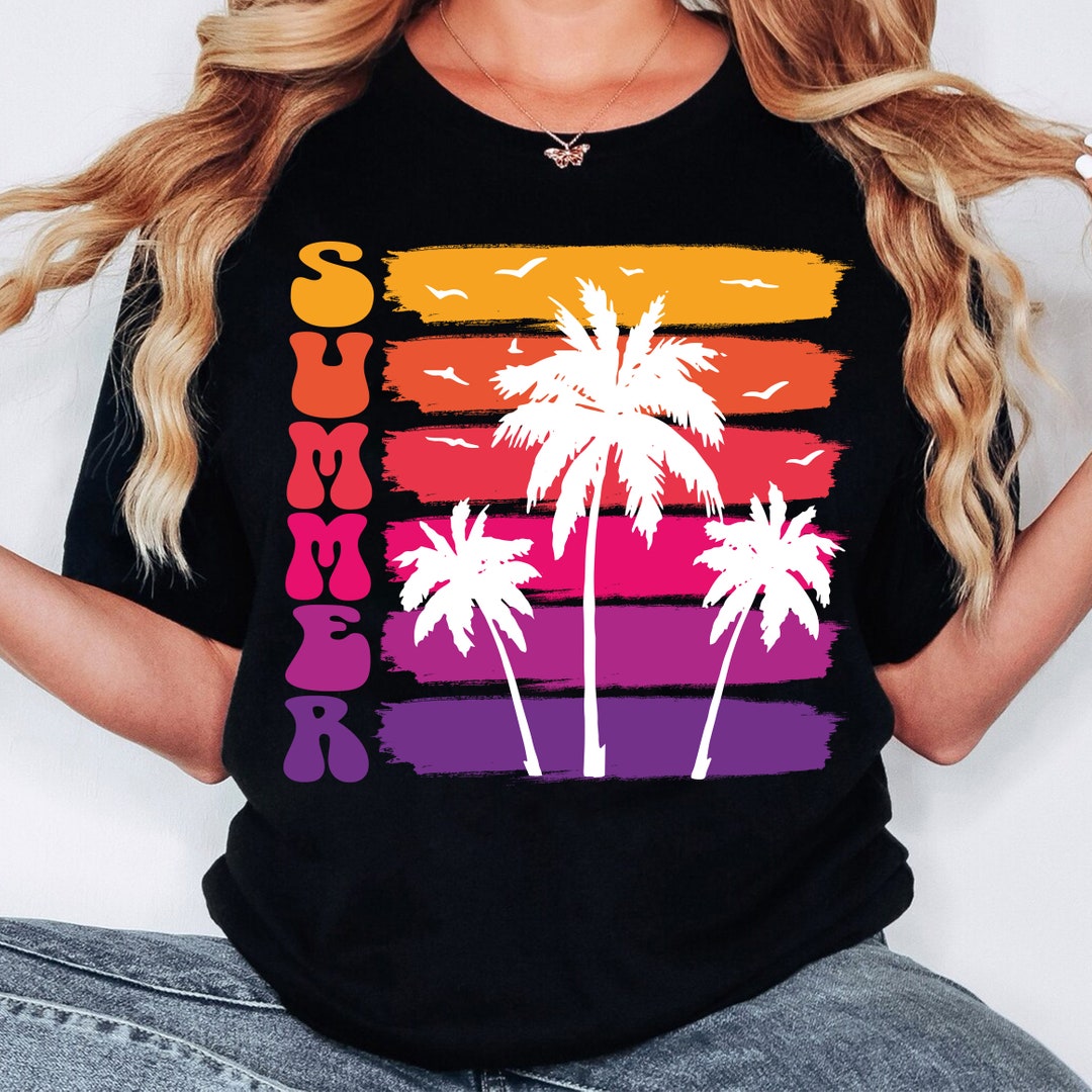 Summer Png, Palm Trees and Sunset Png, Summer Beach Png, Design ...