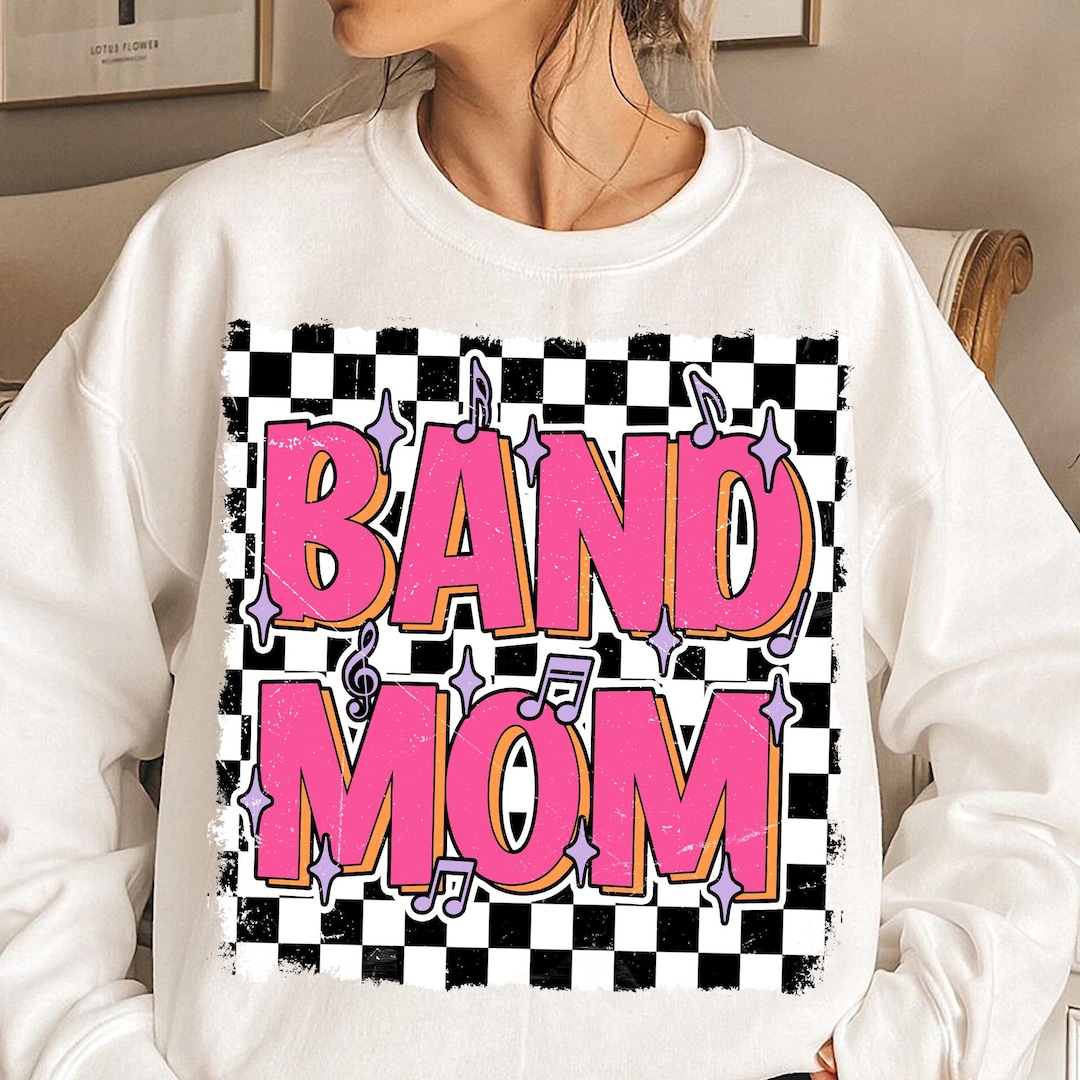 Checkered Band Mom Band Mama PNG, School Band PNG, Retro Band Mom ...