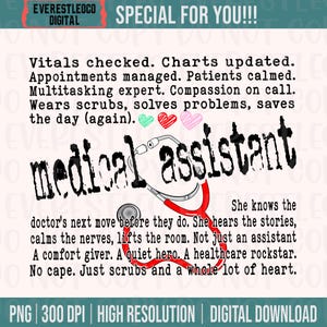 Medical Assistant Words Png, MA Nurse Png Healthcare Coworker ...