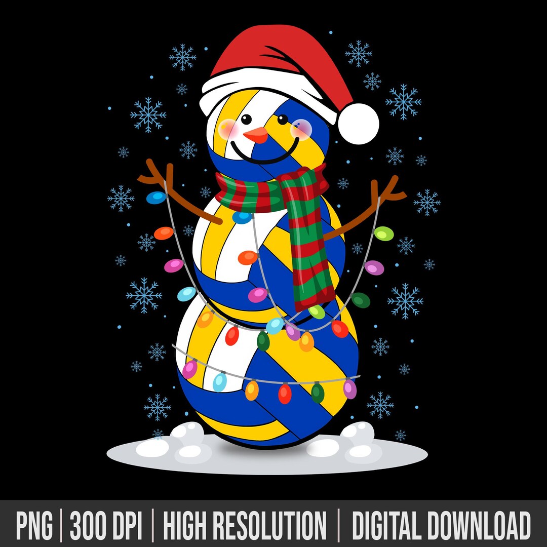 Volleyball Snowman PNG Digital Download, Winter Sports Holiday Clipart ...