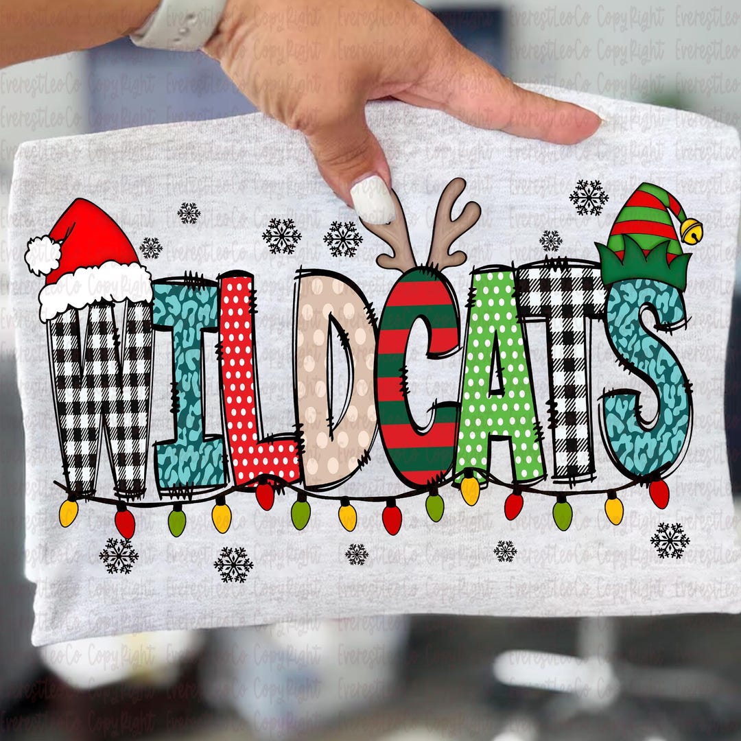 Wildcats Christmas PNG, School Mascot Team Spirit Sublimation ...