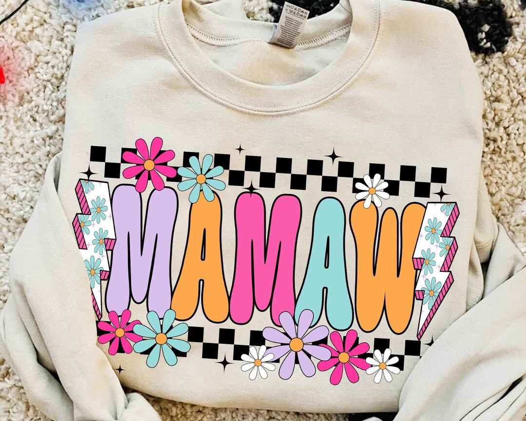 Floral Mamaw Png, Mama Flower Png, Grandma Lightning Bolt Png, Mamaw ...