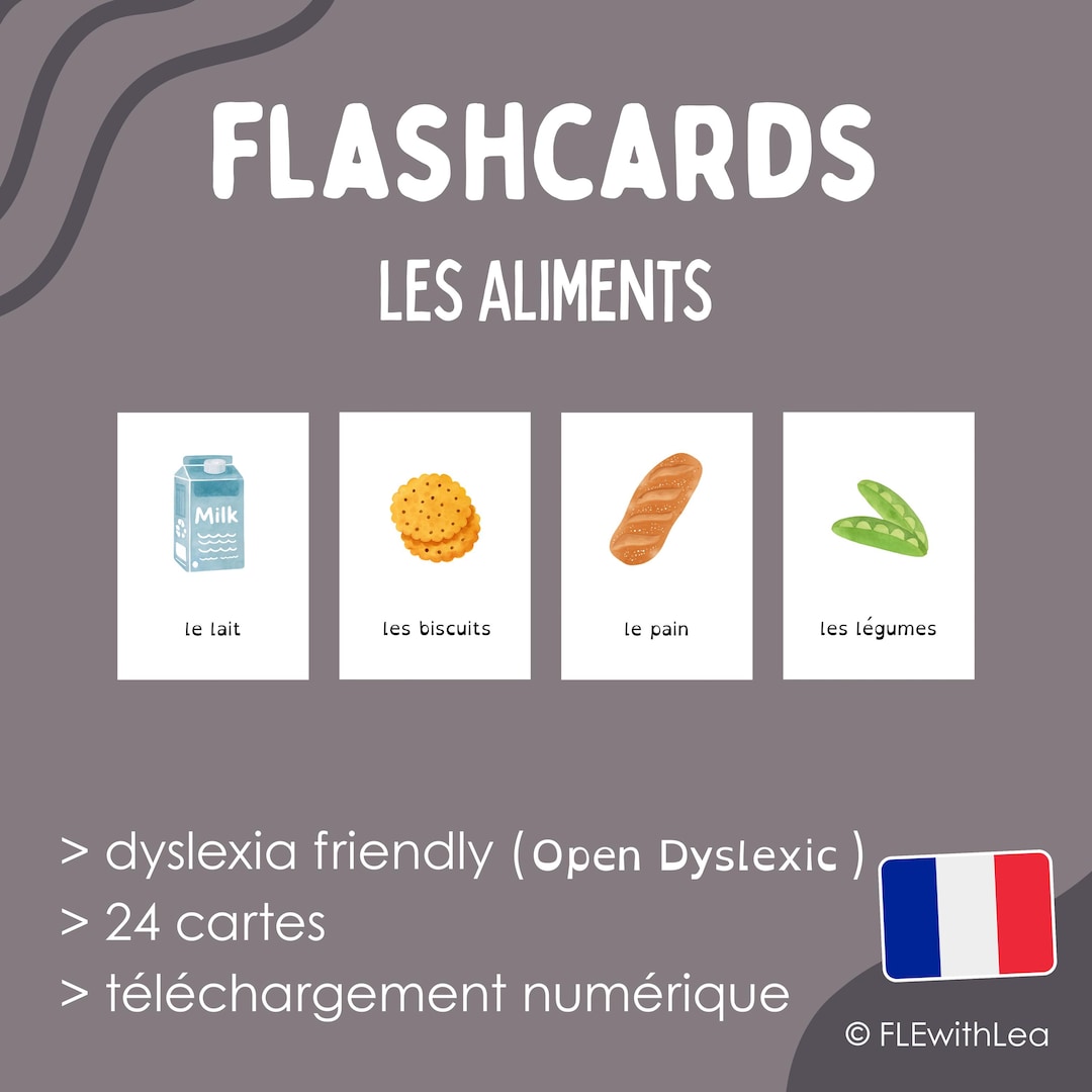 French Food Flashcards PDF – 24 Printable Vocabulary Cards A1 ...