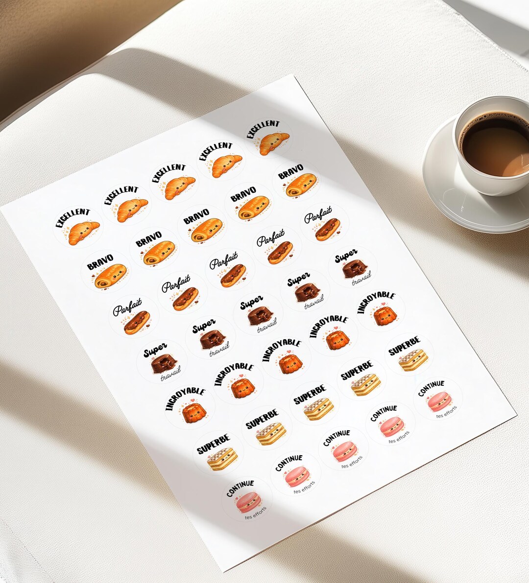 French Printable Reward Stickers | Cute Classroom Stickers | Excellent ...