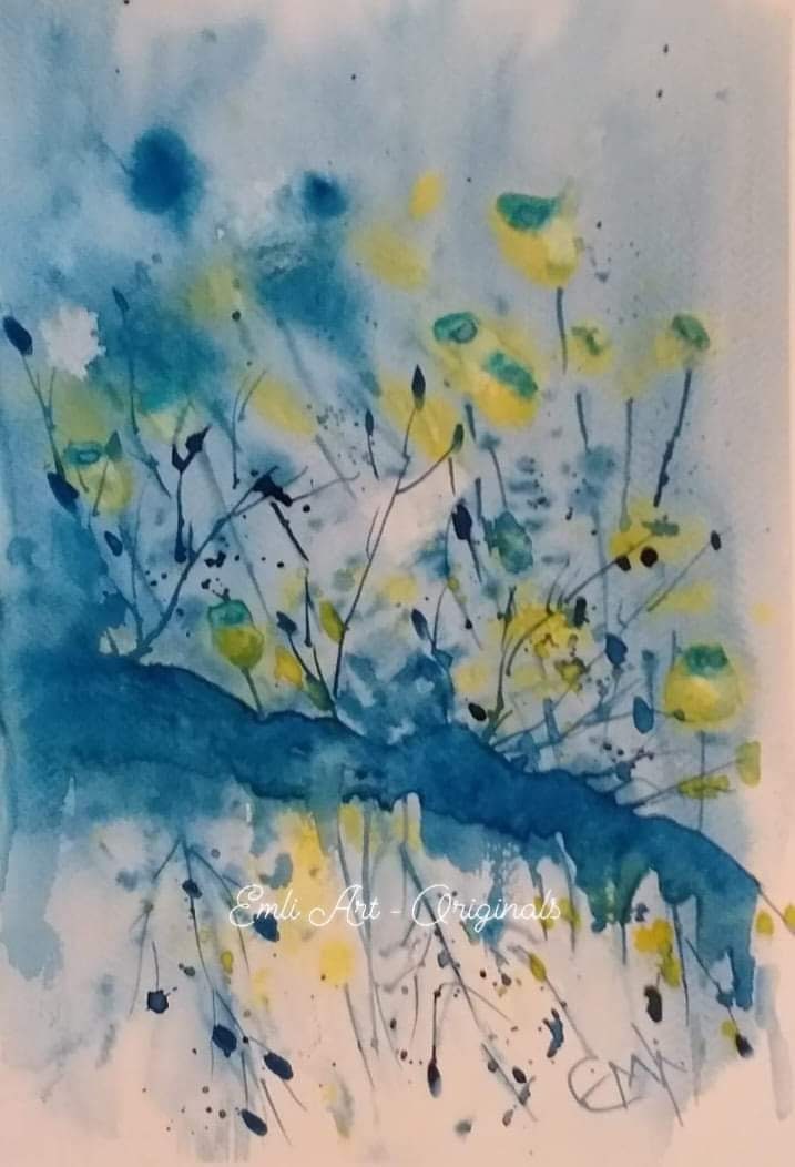 Semi-abstract Art Blue Abstract Painting Abstract - Etsy