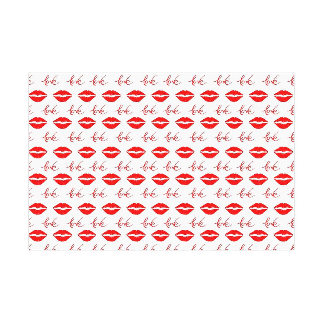 Lips Love White BG Gift Wrap Paper - Etsy