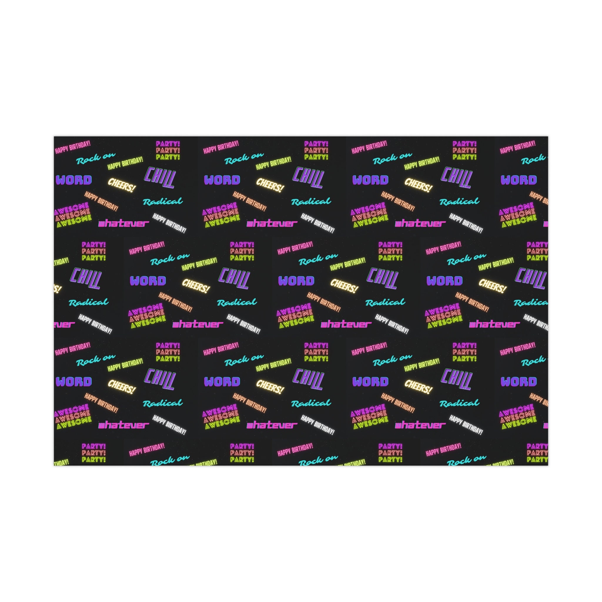 80's Neon Gift Wrap Paper - Etsy