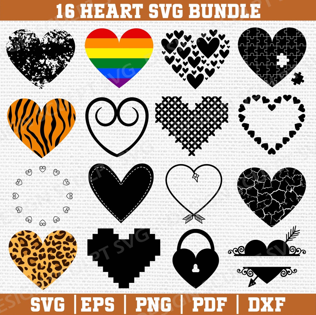 Heart Svg Bundle, Heart Svg, Hearts Svg, Love Svg, Valentine Svg ...