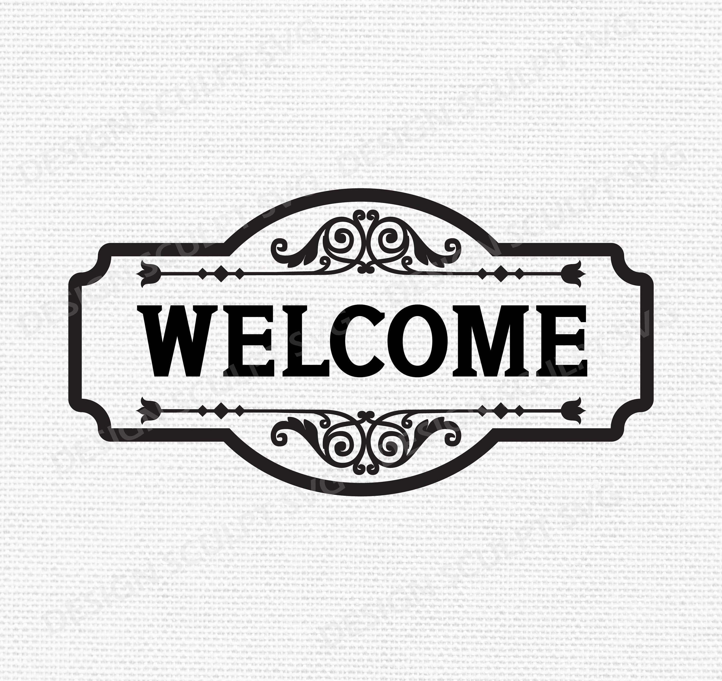 Welcome SVG, Door Sign Svg, Door Hanger Design, Glowforge Files ...