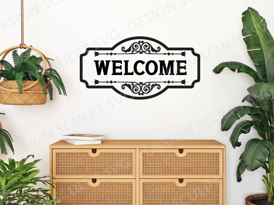 Welcome SVG, Door Sign Svg, Door Hanger Design, Glowforge Files ...