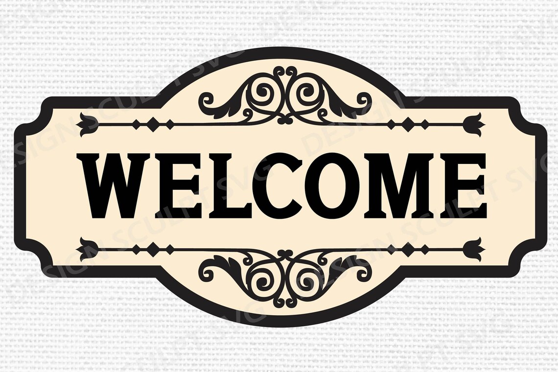Welcome SVG, Door Sign Svg, Door Hanger Design, Glowforge Files ...