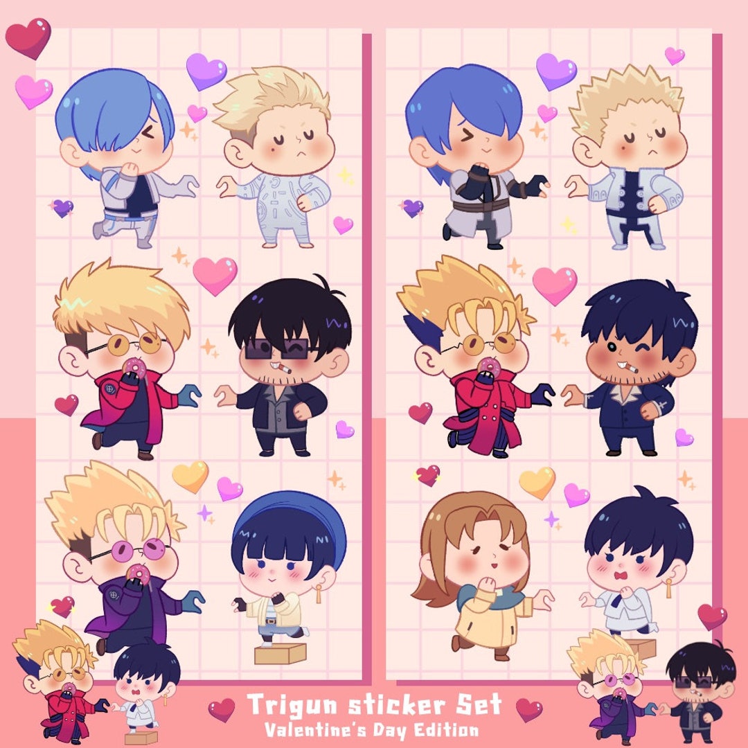 Trigun Sticker Set Valentines Day Edition - Etsy