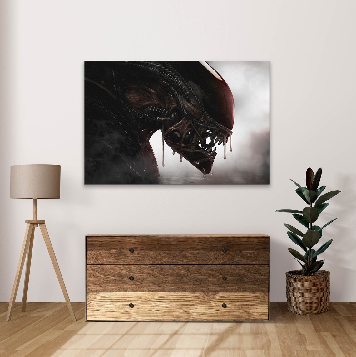 Alien Canvas Wall Art Xenomorph Poster Print Movie Gift for Him, Her ...