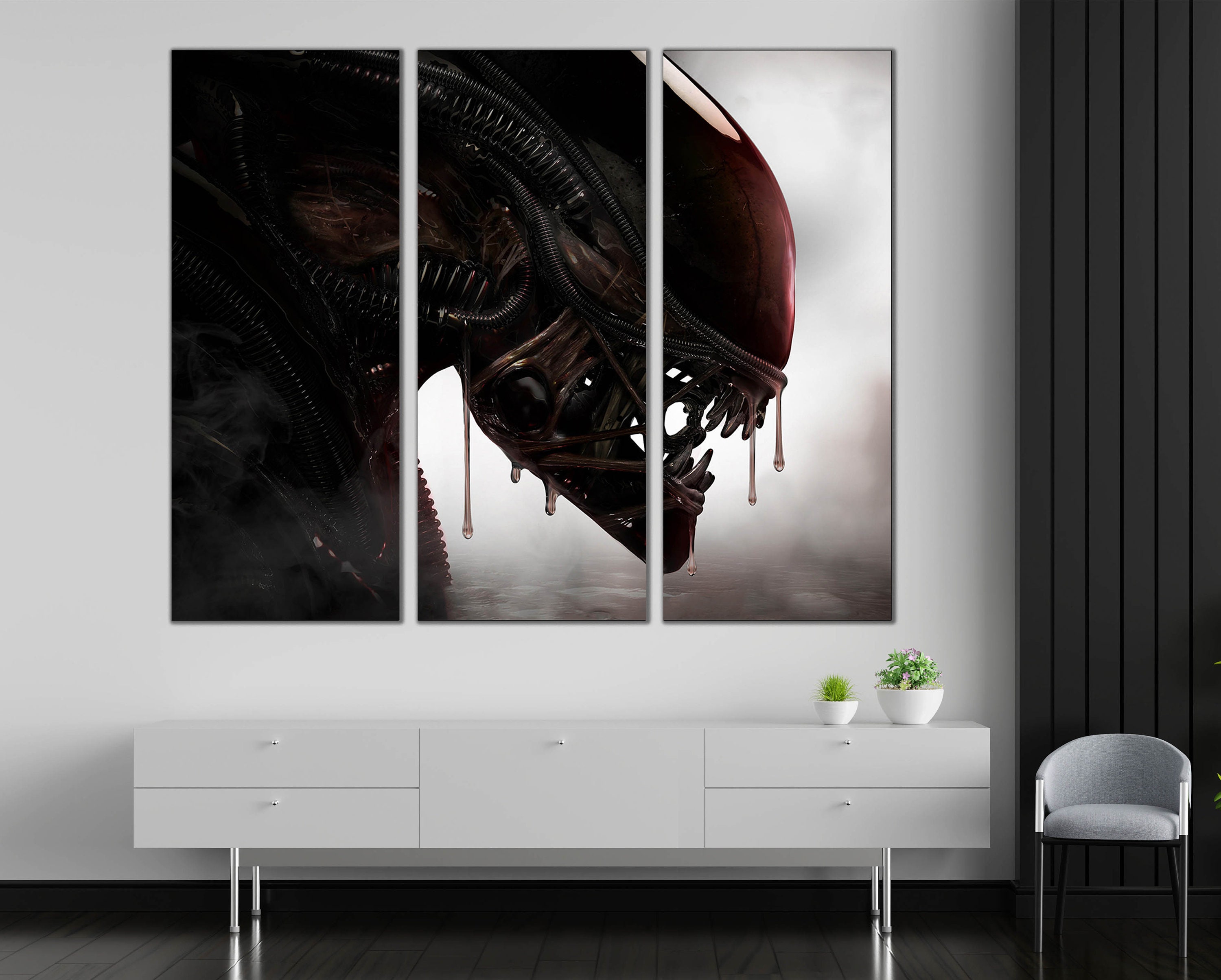 Alien Canvas Wall Art Xenomorph Poster Print Movie Gift for Him, Her ...