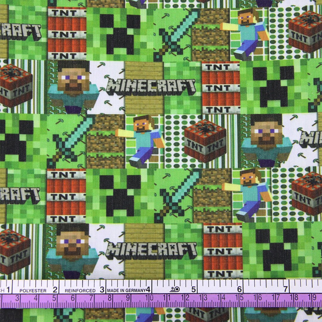 Minecraft Fabric Video Game Fabric Anime Cartoon Polyester - Etsy