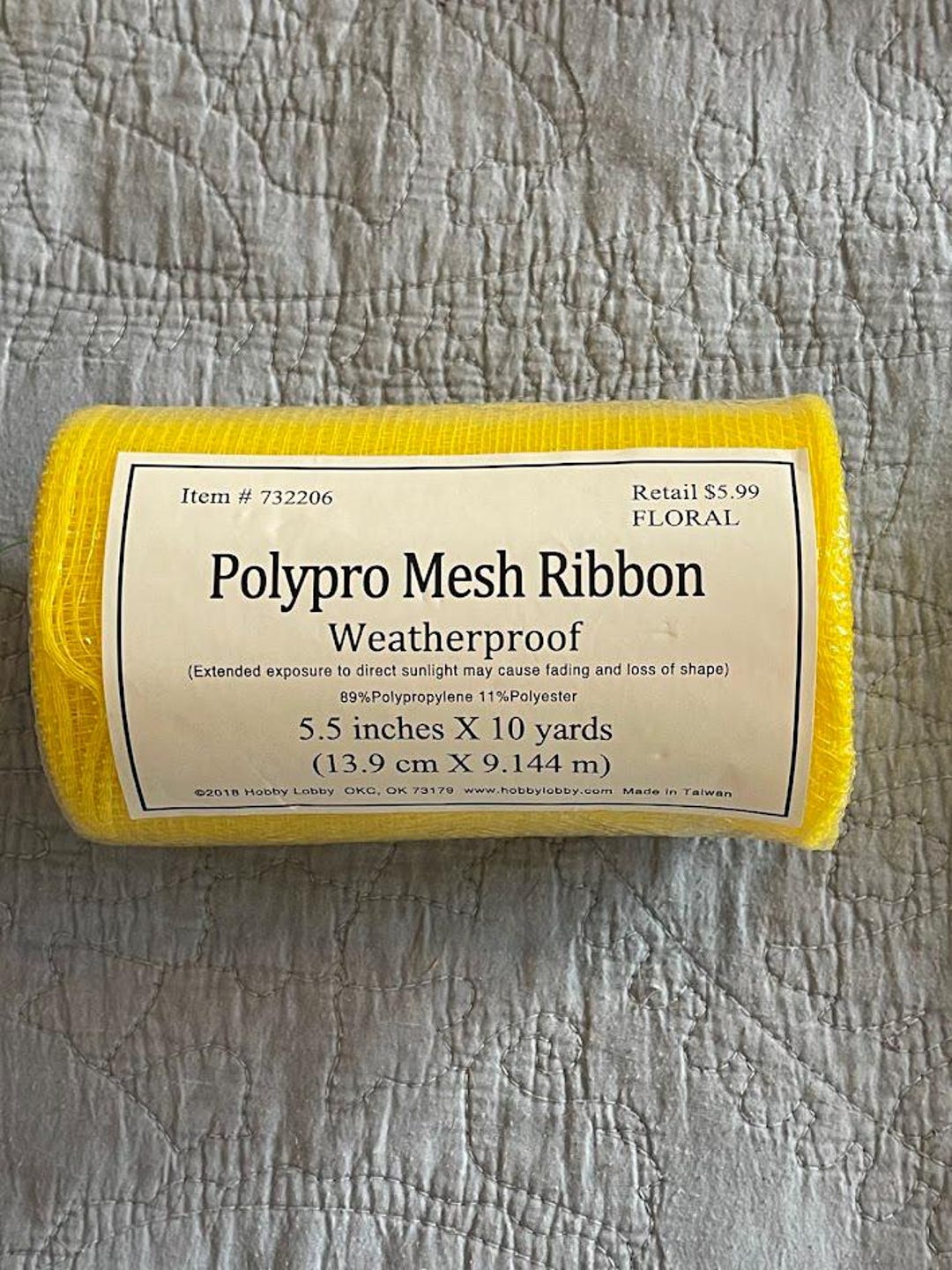 Yellow Polypro Mesh Ribbon Weatherproof Floral – New Original Packaging ...