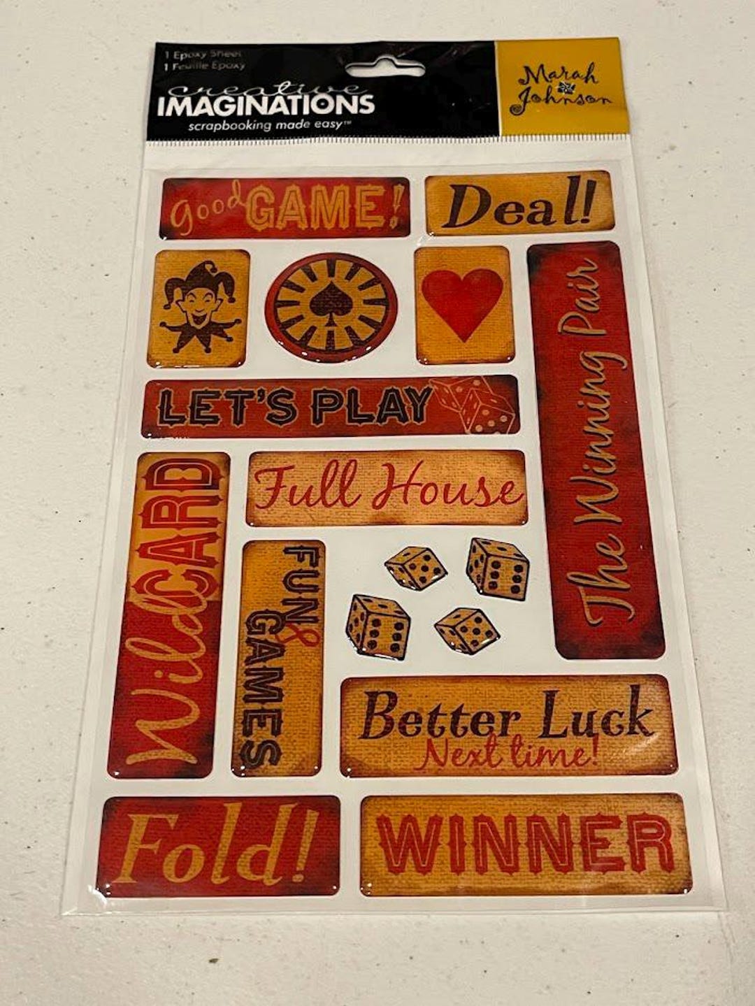 Poker Epoxy Stickers by Creative Imaginations 17 Pcs - Etsy