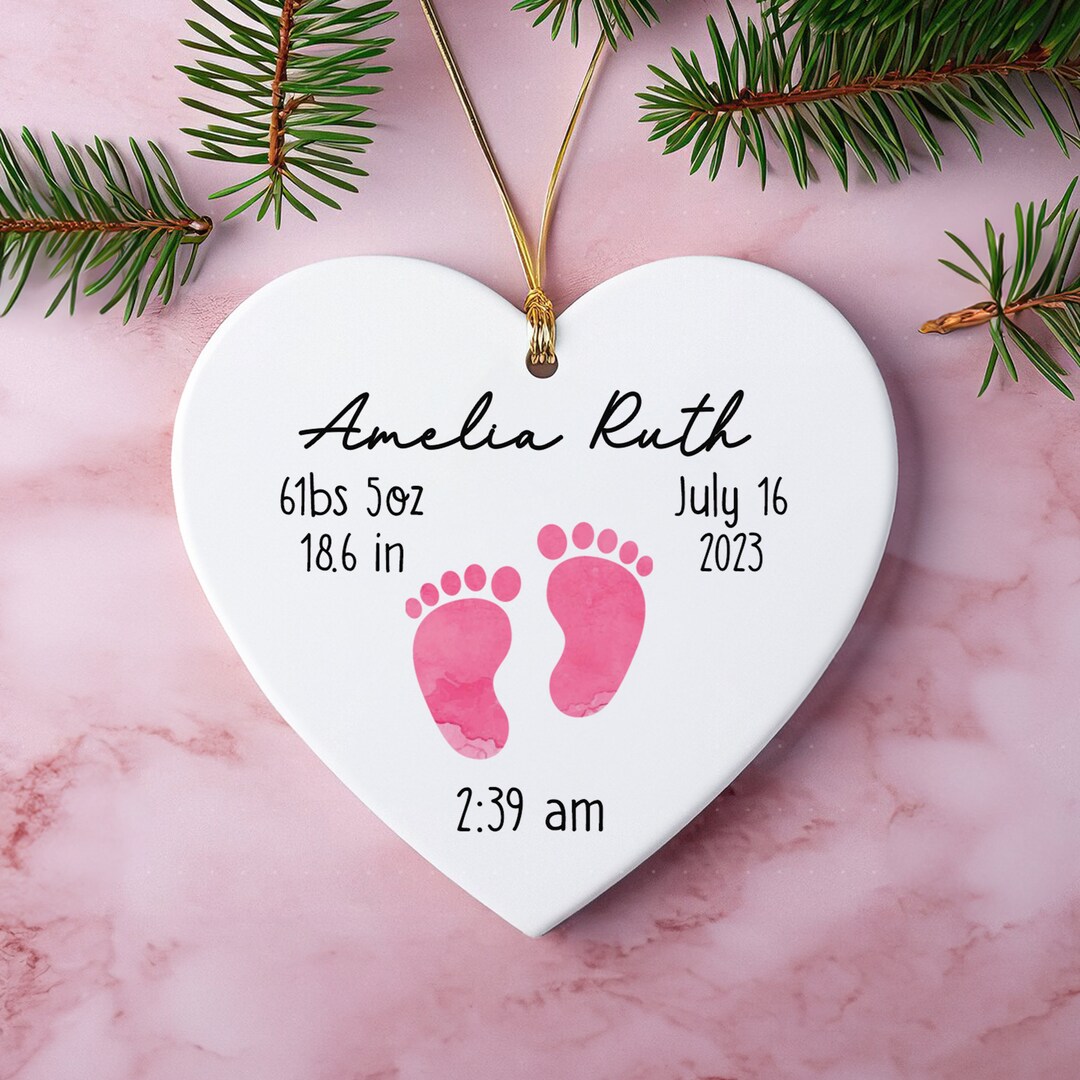 Personalized Newborn Birth Stats Ornament Baby Birth Stat Baby First ...