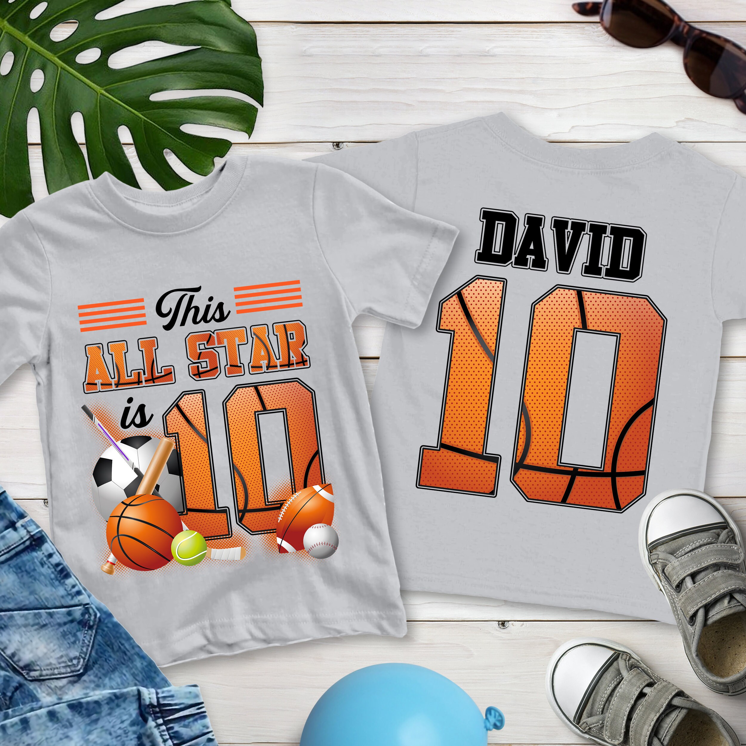 Sports Basketball Birthday Shirts,custom Birthday Boy Girl,all Star ...