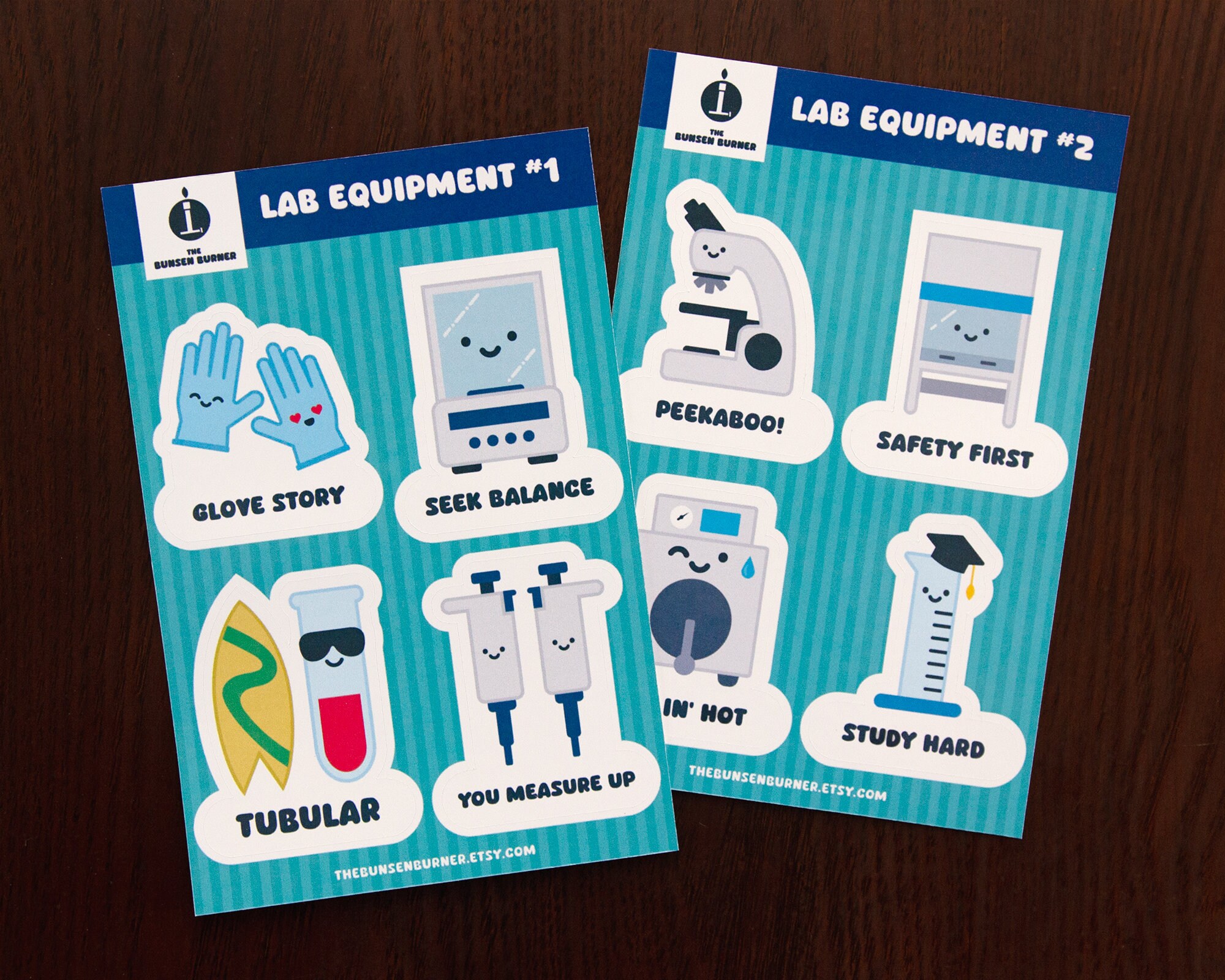 Cute Laboratory Equipment Sticker Sheets, Lab Week Gift for Med Tech ...