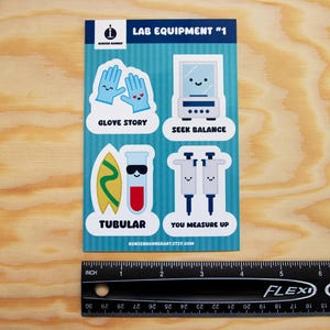 Cute Laboratory Equipment Sticker Sheets, Lab Week Gift for Med Tech ...