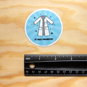 Cute Lab Coat Sticker, It Has Pockets Graphic, Clinical Lab Science Art ...
