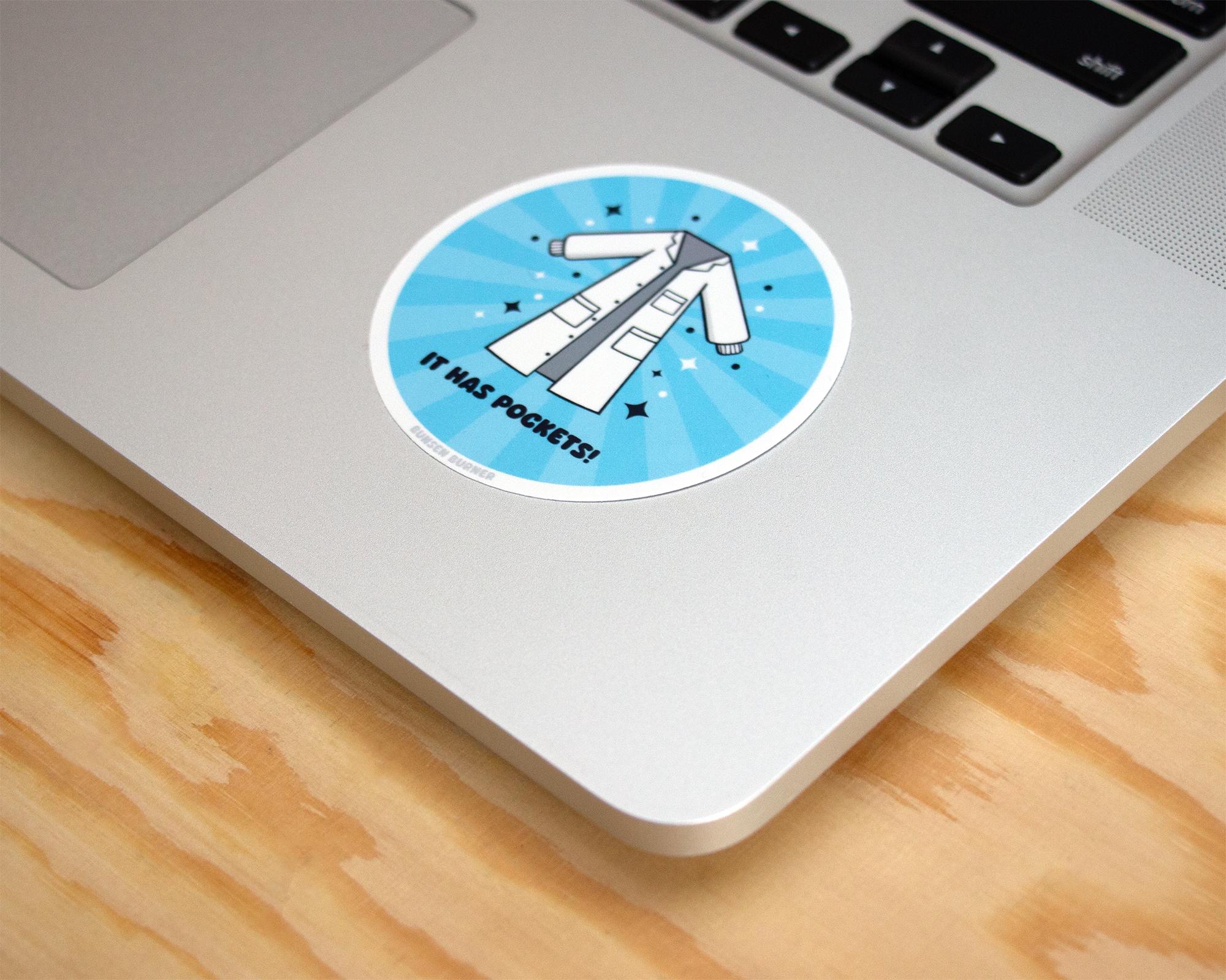 Cute Lab Coat Sticker, It Has Pockets Graphic, Clinical Lab Science Art ...