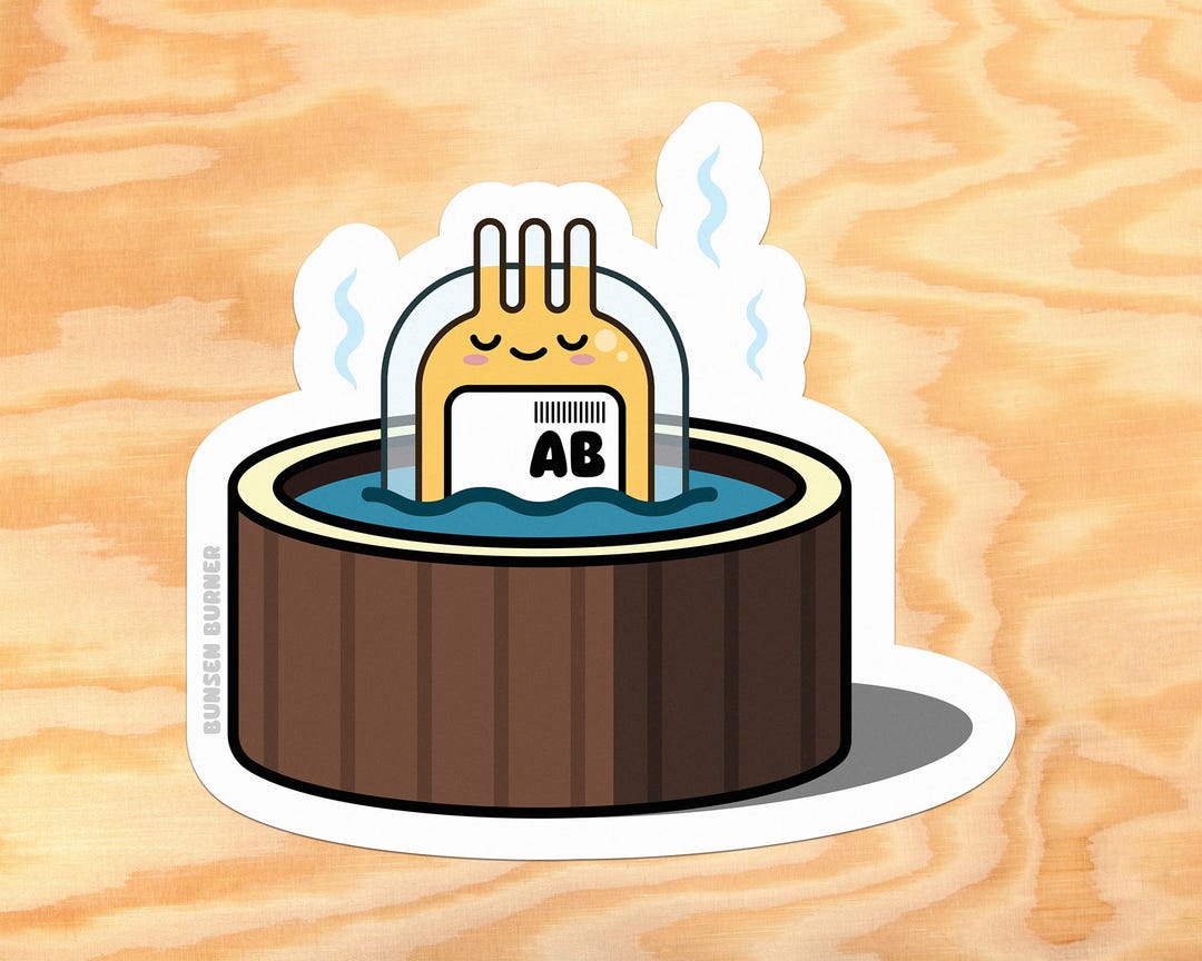 Relaxing Plasma Bag Thawing in a Hot Tub Sticker, Transfusion Medicine ...