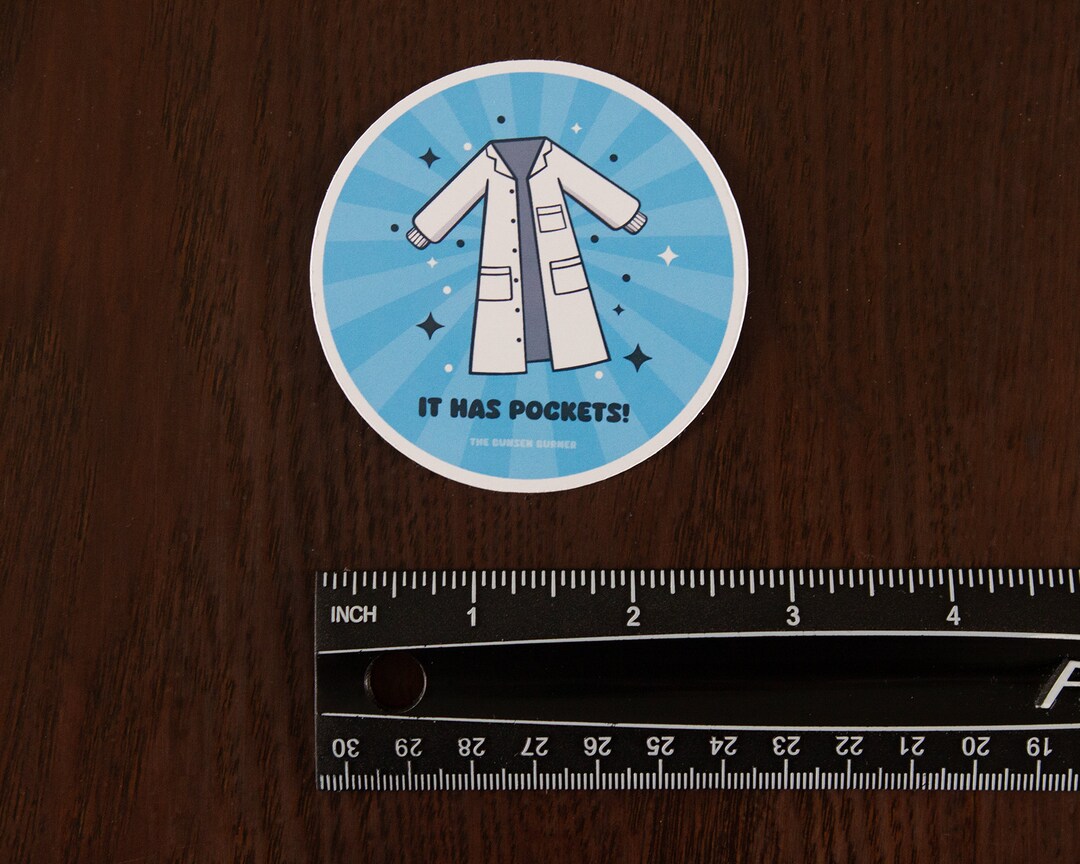 Cute Lab Coat Sticker, It Has Pockets Graphic, Clinical Lab Science Art ...