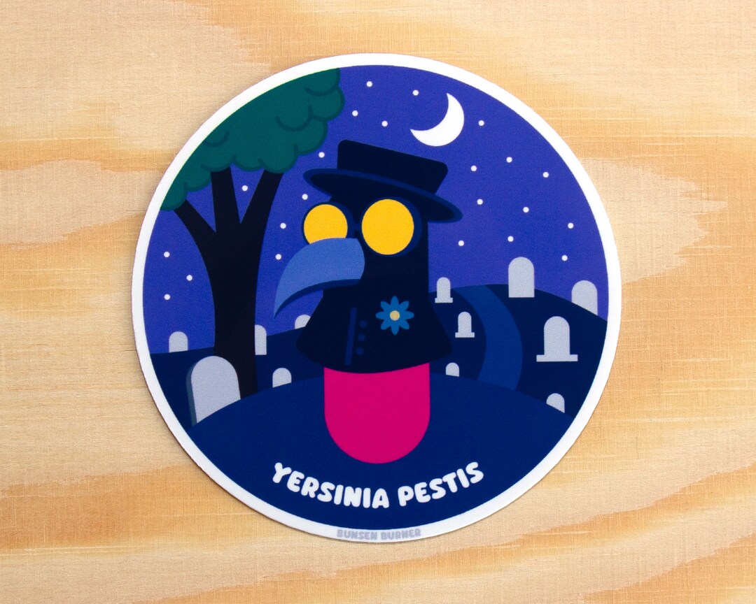 Yersinia Pestis Microbiology Sticker, Bubonic Plague Bacteria Art, Cute ...