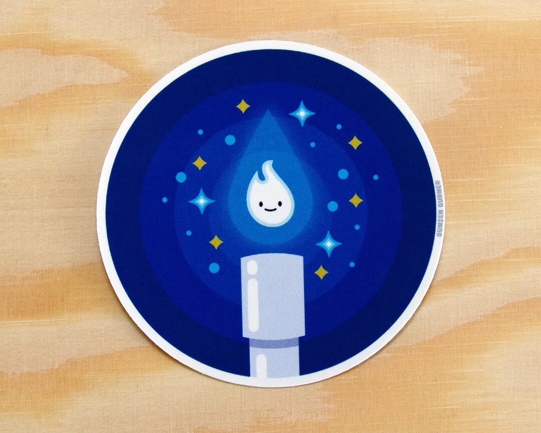 Bunsen Burner Sticker for Laptop, Cute Laboratory Gas Burner Graphic ...