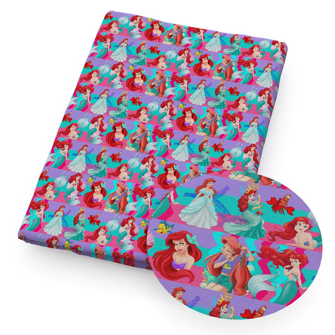 The Little Mermaid Fabric Disney Princess Fabric Ariel Fabric Cartoon ...