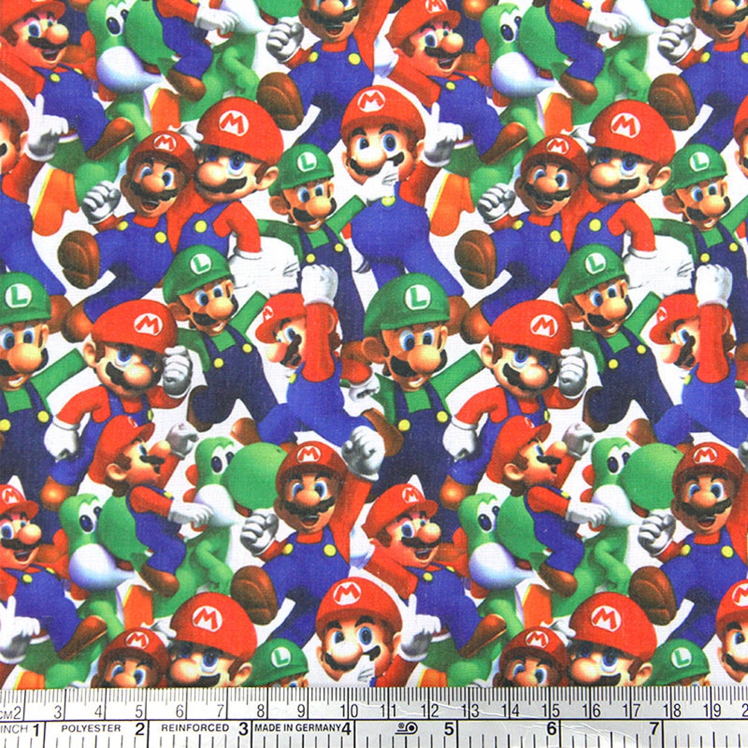 Super Mario Fabric Mario Luigi Fabric Cartoon Anime Polyester Cotton ...