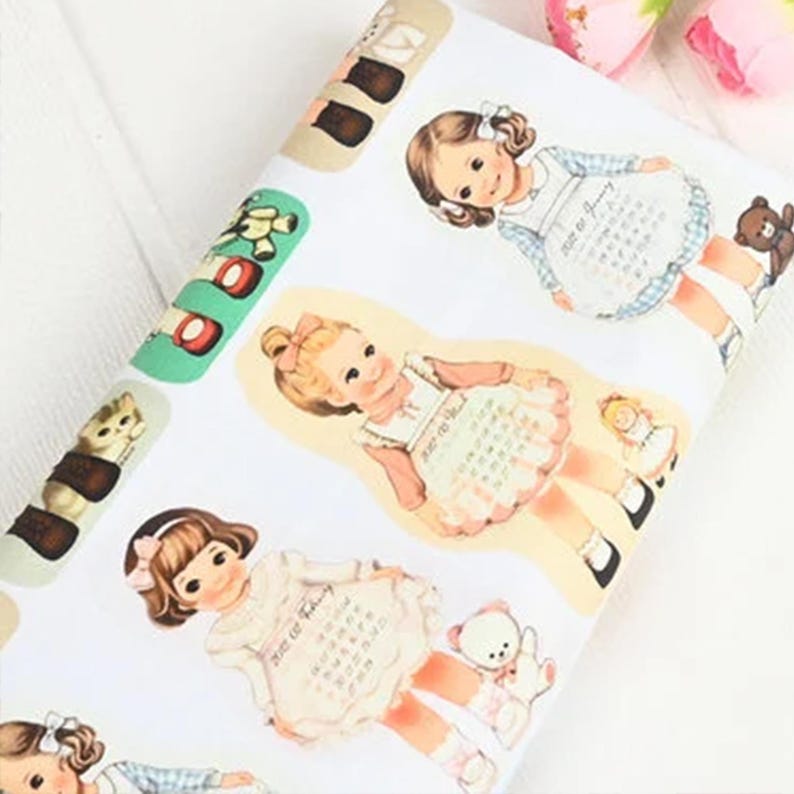Vintage Paper Doll Cotton Fabric by the Half Yard - Etsy